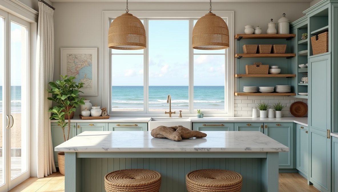 30 Dreamy Coastal Kitchen Ideas to Inspire You - decorok.com